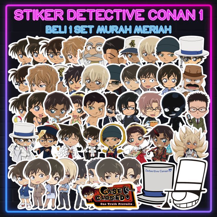Jual [1 Pack isi 50 pcs] Stiker Detective Conan (Case Closed) 1 Sticker ...