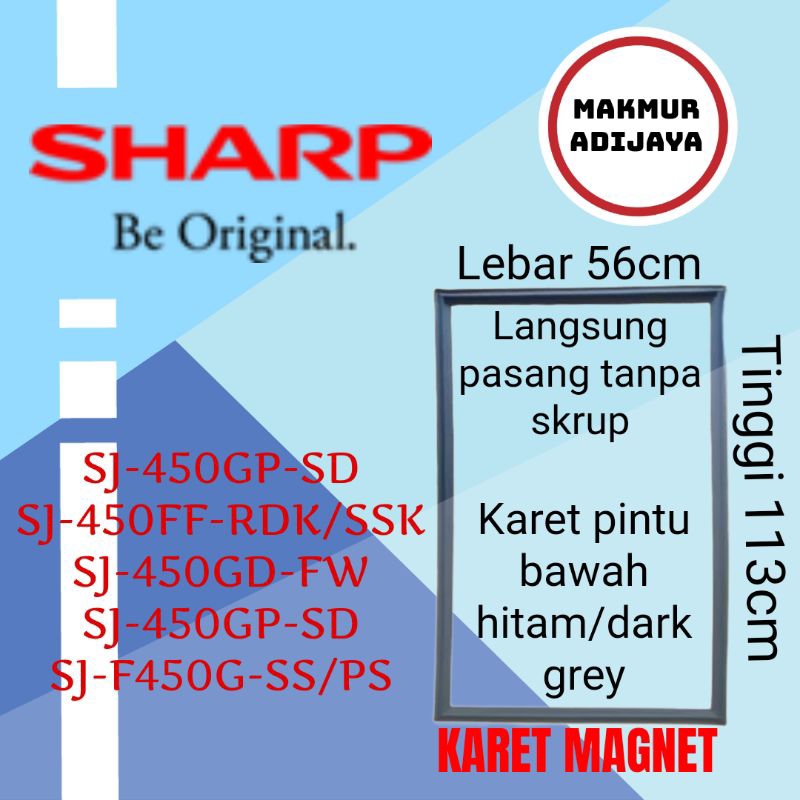 Jual Gasket karet magnet pintu kulkas sharp 2 pintu SJ-426 SJ-F420 SJ-420GP SJ-F450G SJ-450GP ...