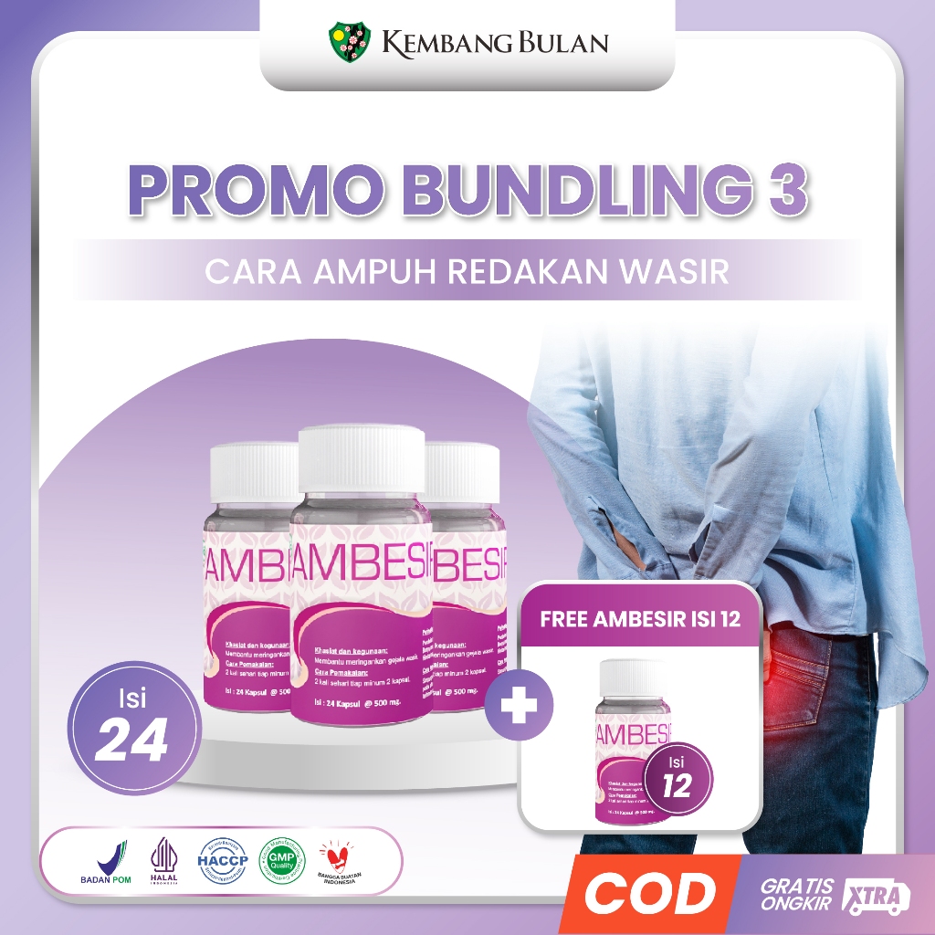 Jual PROMO BUNDLING Ambesir 3 Botol Isi 24 Kapsul FREE 1 BOTOL ISI 12 Kembang Bulan - Obat ...