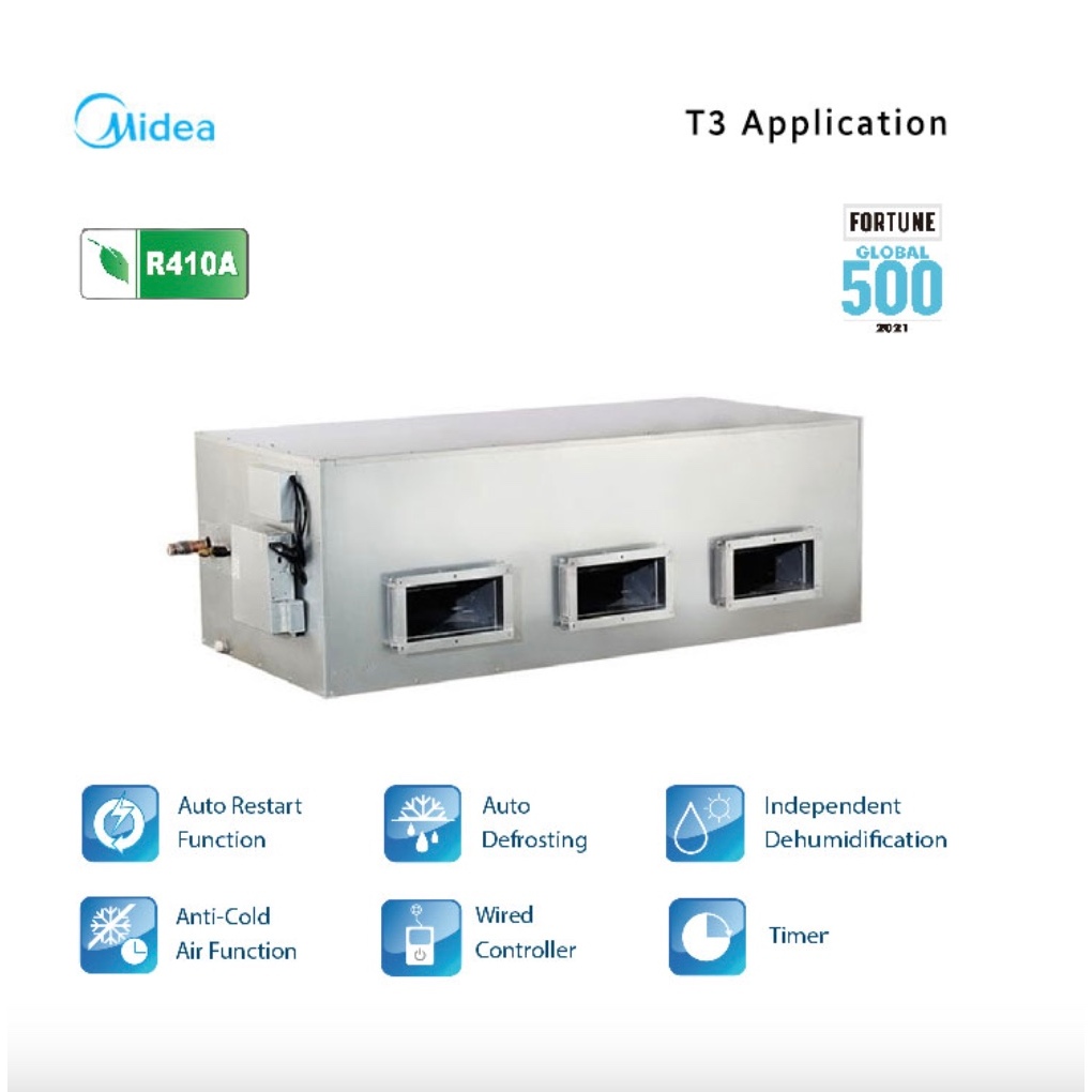 Jual Midea AC Package Ceiling Duct Top Discharge High Static Heat Pump ...