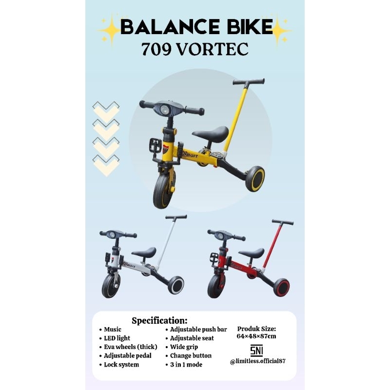 Jual Balance Bike Anak 3in1 7905/709/719/519 Ride On Kids Sepeda ...