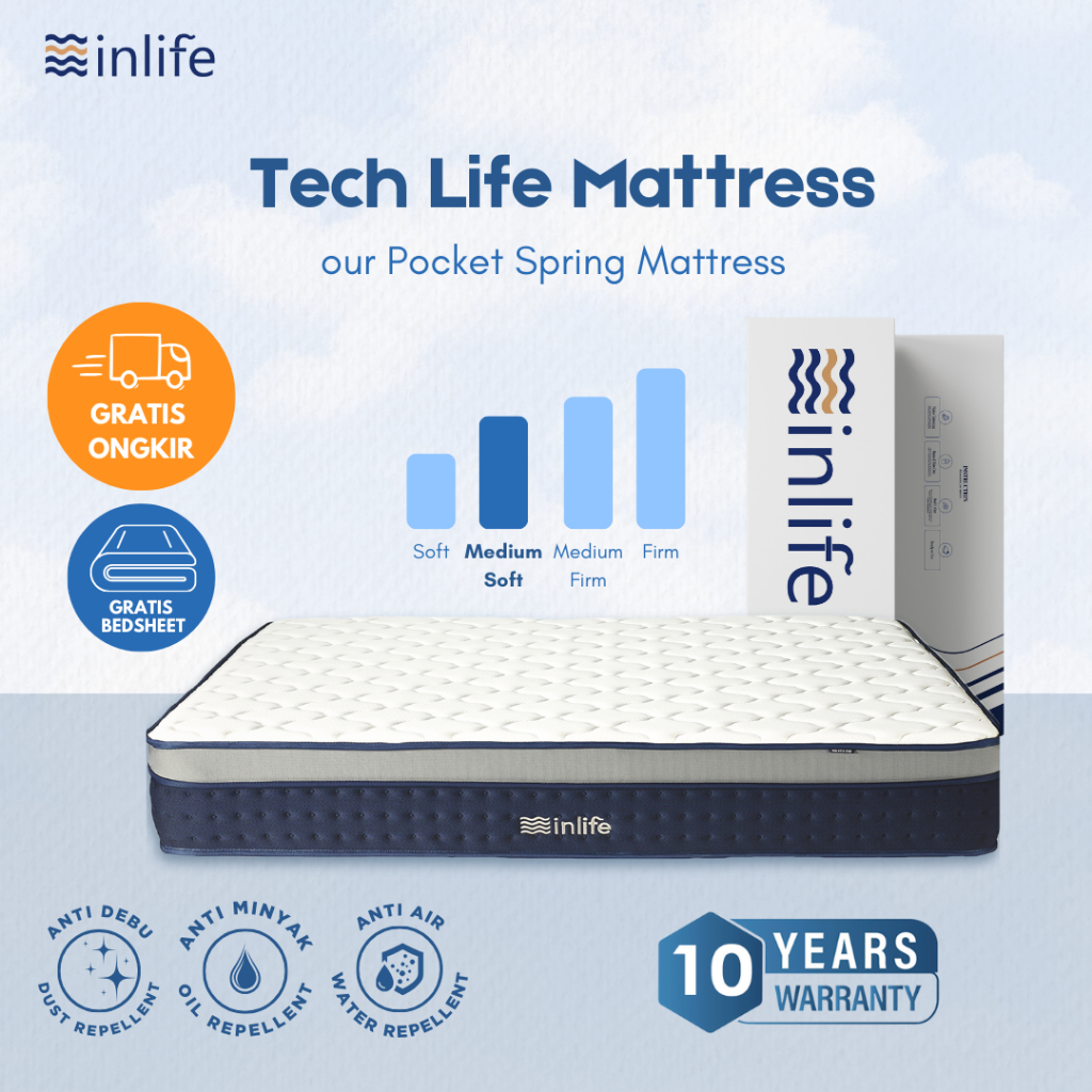 Jual Inlife Tech Life Kasur Pocket Spring Bed Plush Top Tinggi 28cm ...