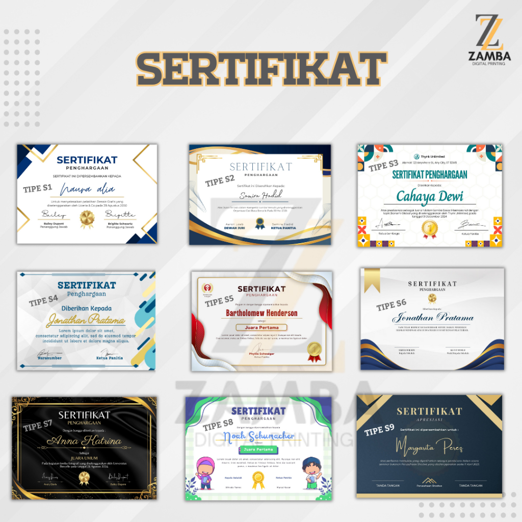 Jual Sertifikat Custom Free Design / Piagam Penghargaan / Lomba Ijazah ...