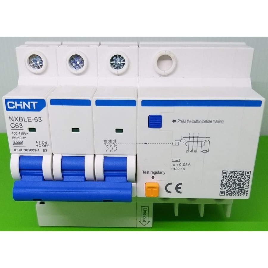Jual RCCB ELCB RCBO Chint NXBLE-63 NXBLE63 3P+N 40A 50A 63A | Shopee Indonesia