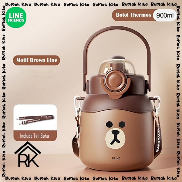 Jual LINE FRIENDS - TUMBLER TERMOS BOTOL MINUM ANAK 900 ML STAINLESS ...