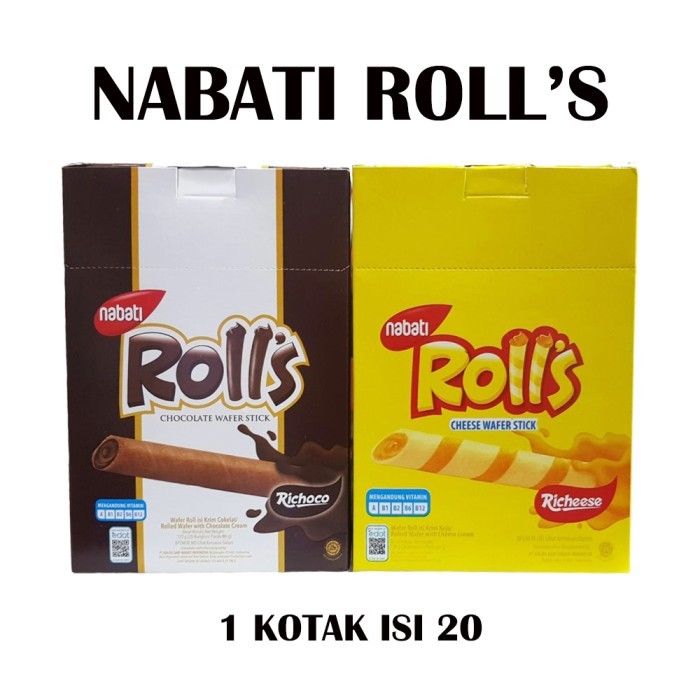 Jual Nabati Rolls Wafer Keju & Coklat [20pcs/box] - Nabati Roll's ...