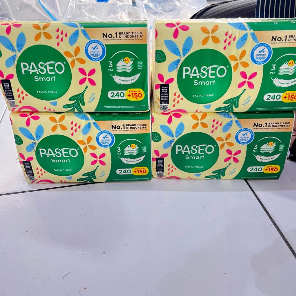 Jual (PAKET 4 PCS) Tissue Paseo Go Smart 200/390 Sheets 3 Ply Soft Pack ...