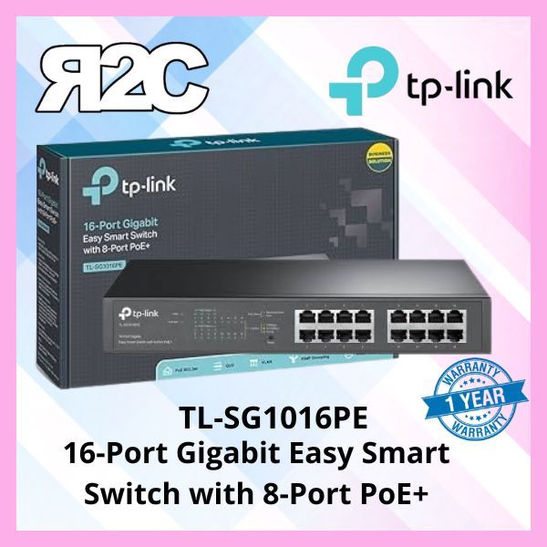 Jual TP-Link TL-SG1016PE 16-Port Gigabit Easy Smart Switch with 8-Port ...