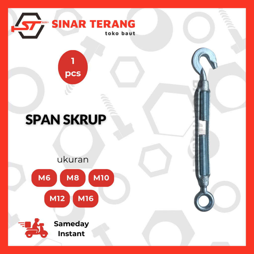 Jual Span Skrup M6 - M16 - Turnbuckle / Jarum Keras 1/4" - 5/8" - Galv ...