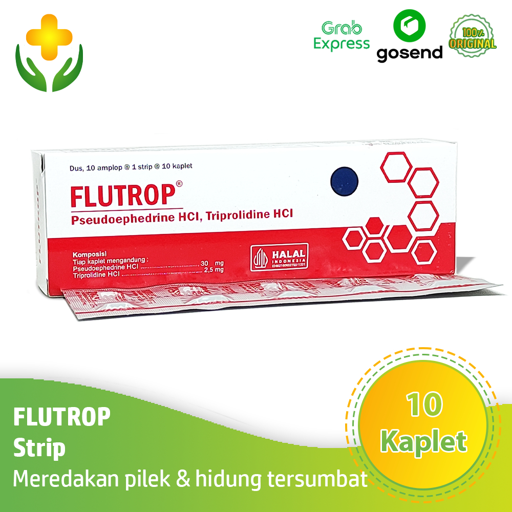 Jual Flutrop Strip 10 Tablet Obat Pilek Hidung Tersumbat Flutrop Tablet ...