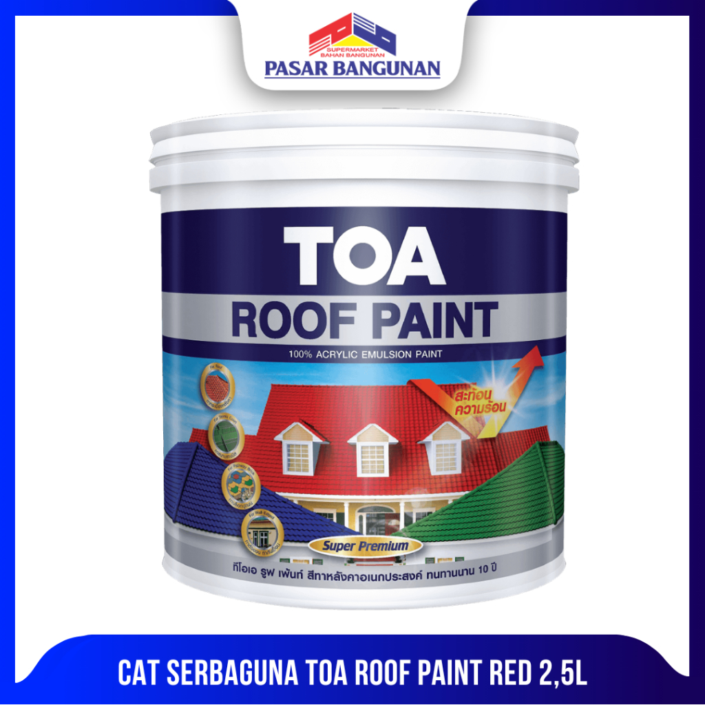 Jual CAT SERBAGUNA TOA ROOF PAINT CLASSIC GREY 2,5L | Shopee Indonesia