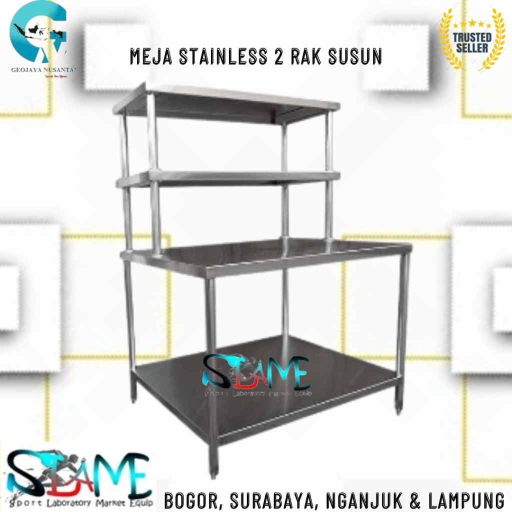 Jual MEJA STAINLESS 2 RAK SUSUN 304-1200 | Shopee Indonesia