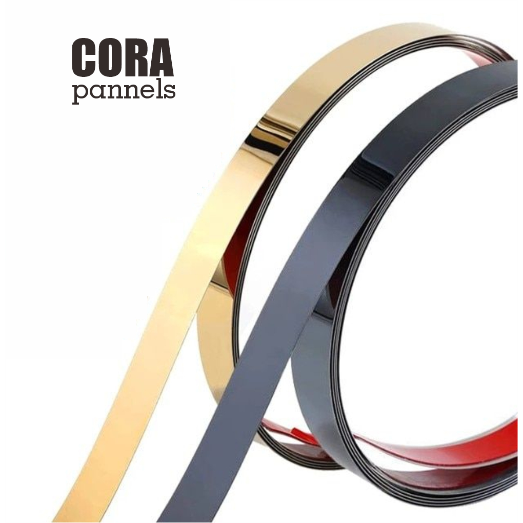 Jual Alumunium Strip Stripes HPL Mirror Glossy Gold Black Silver ...