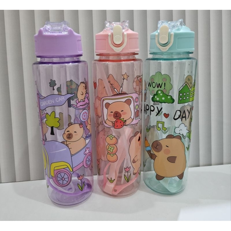 Jual Botol Minum anak CAPYBARA motif lucu/ Botol anak Viral CapyBara uk ...