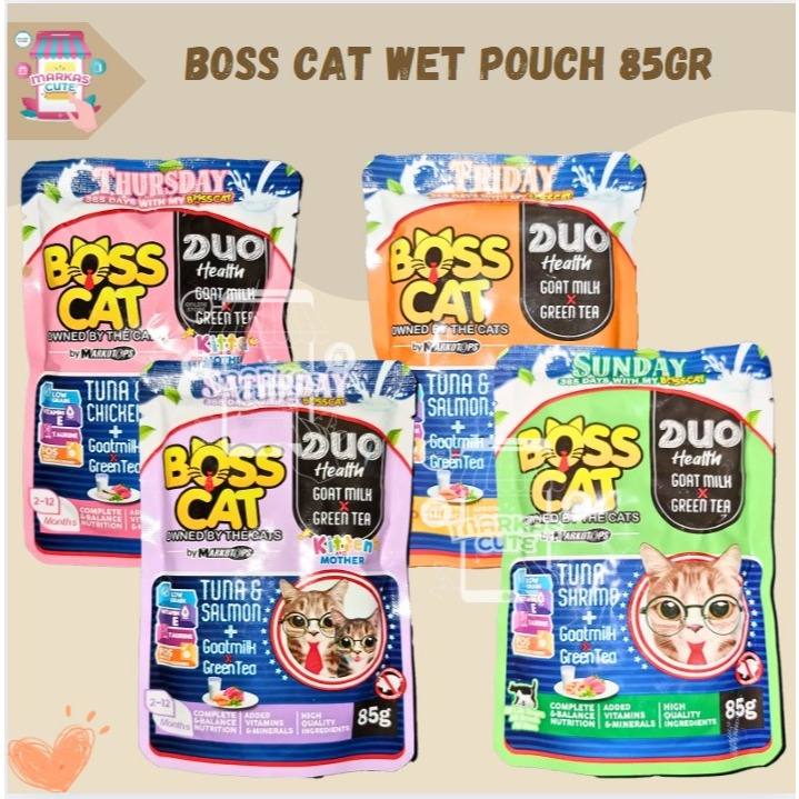 Jual (WET) BOSS CAT Pouch 85gr Wet Cat Food All Life Stages - Makanan ...