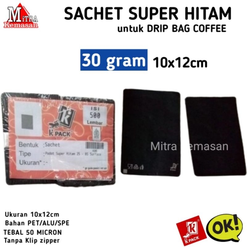 Jual KPACK 30G SACHET SUPER HITAM 30gram 10x12 FULL ALU ALUMINIUM FOIL ...