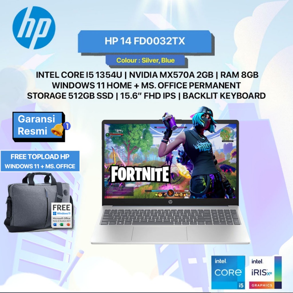 Jual HP 15 INTEL CORE I5 1354 NVIDIA MX570A RAM 8GB 512GB +MS.OFFICE 15 ...