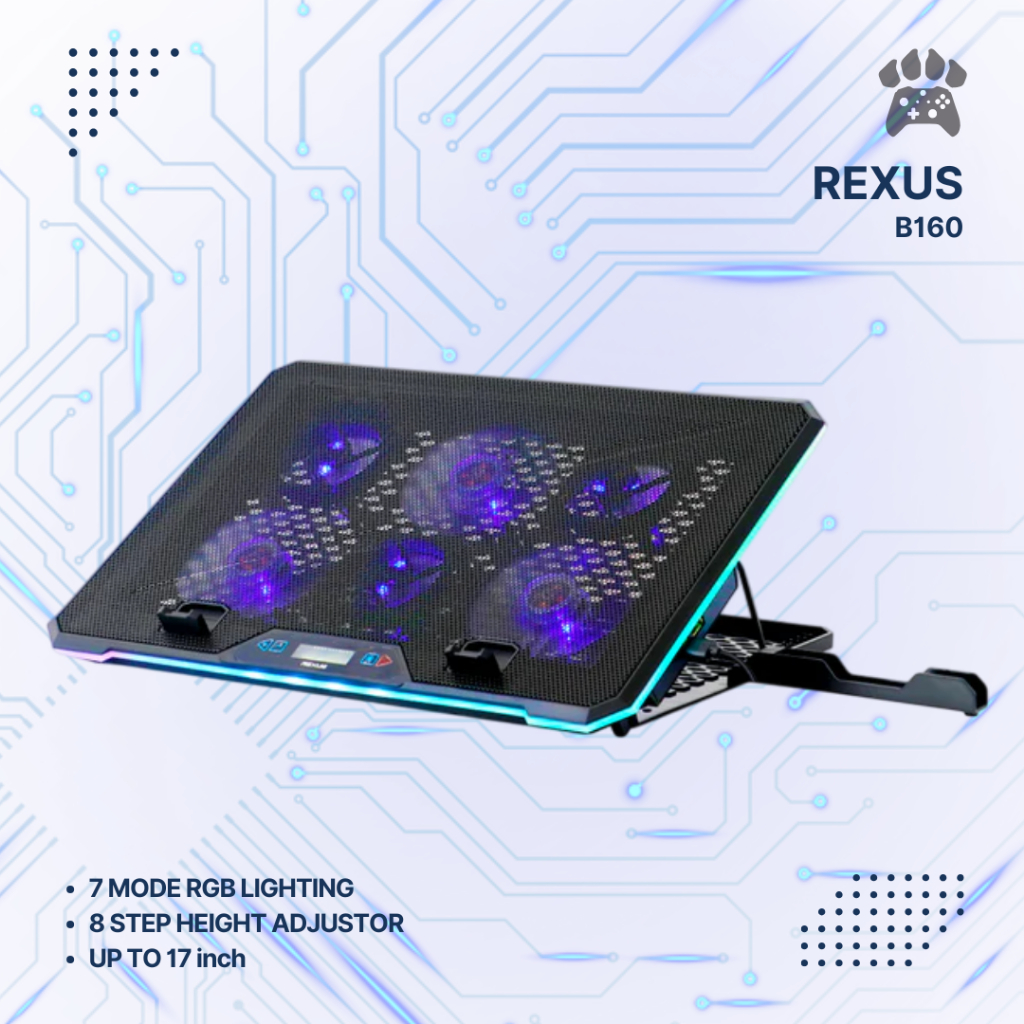 Jual Rexus B160 Cooling Pad Breeze Fan With RGB | Shopee Indonesia