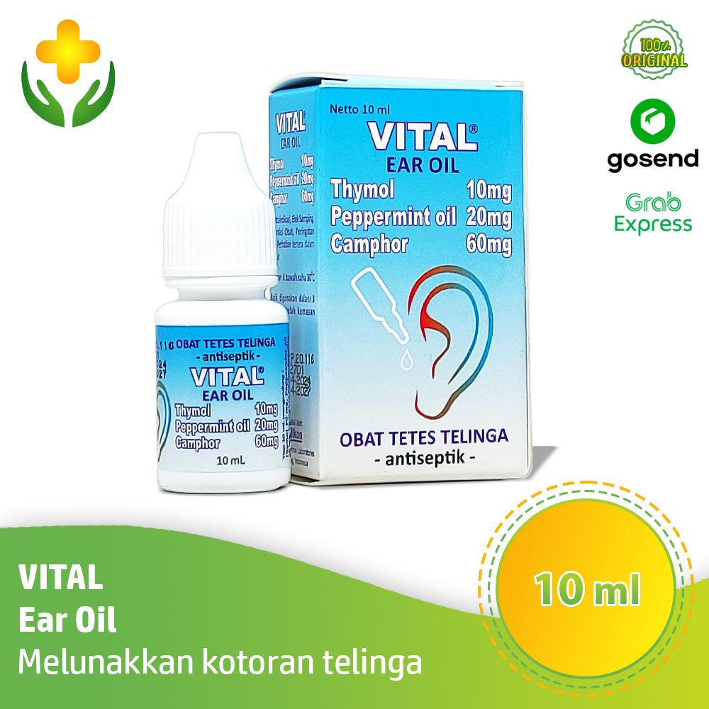 Jual Vital Ear Oil 10 ml Obat Tetes Kotoran Telinga Vital Ear Drops ...