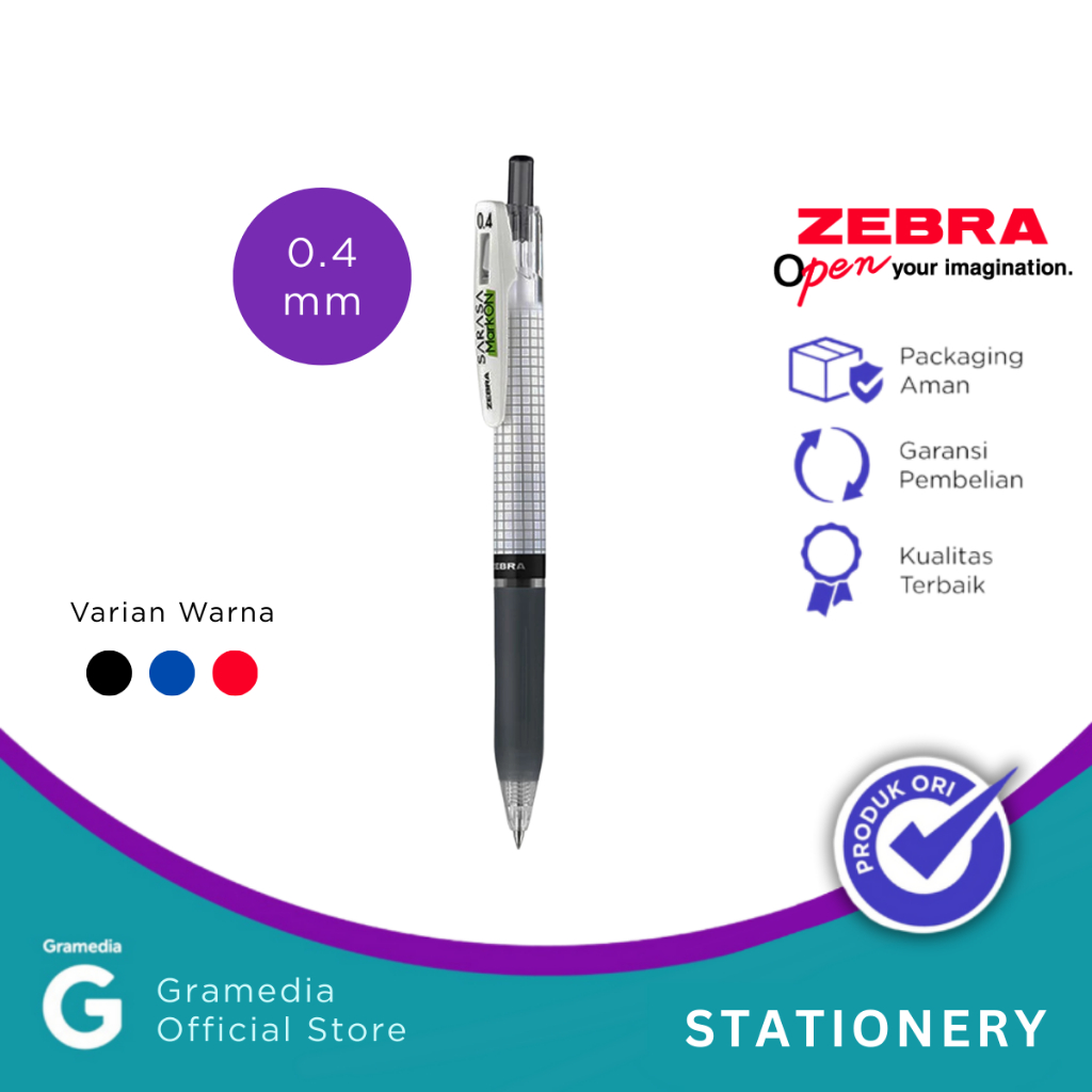 Jual Zebra Bolpoin Sarasa Mark On 0.4 Warna Hitam | Shopee Indonesia