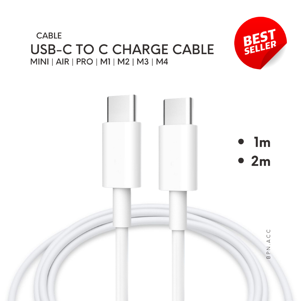 Jual Kabel Charger USB-C to USB-C Charge Cable Fast Charging 1 Meter 2 Meter | Shopee Indonesia