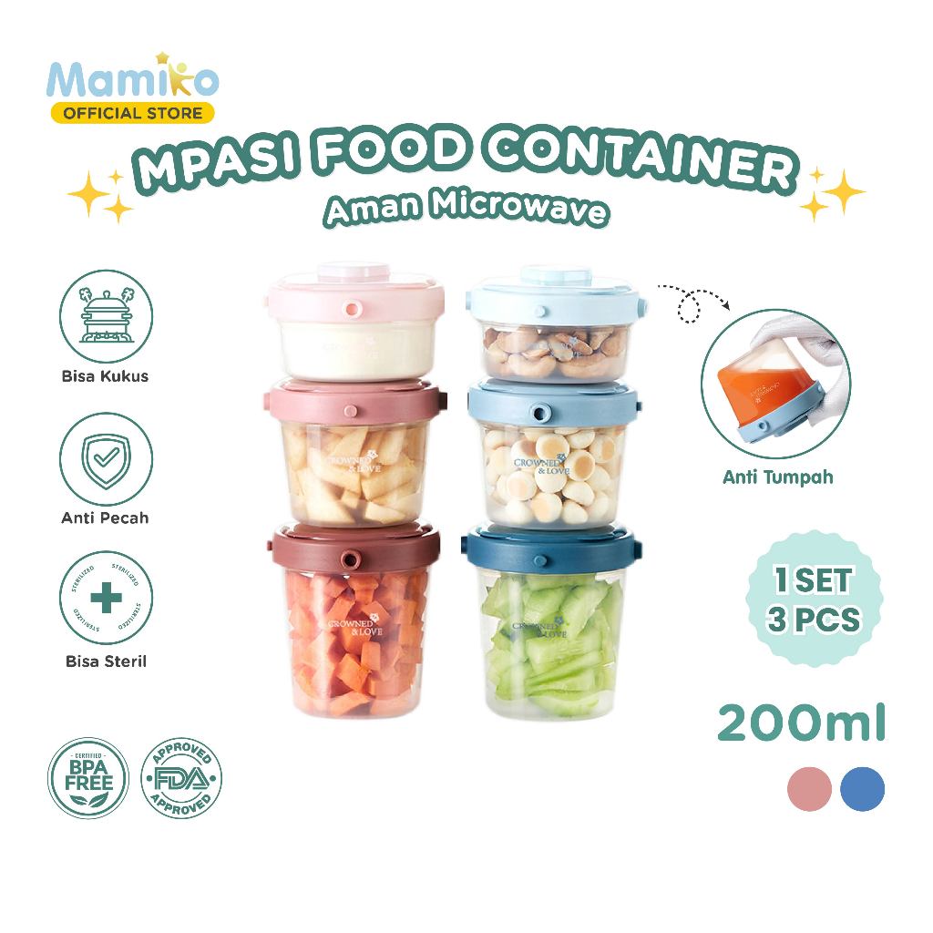 Jual KUB Container Food Box Makan Mpasi Anak Bayi 3 pcs x 200 ML | Air ...