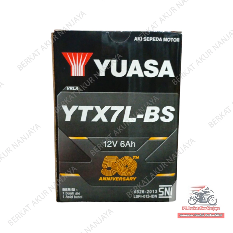 Jual YUASA YTX7L-BS 12V 6Ah aki motor | Shopee Indonesia