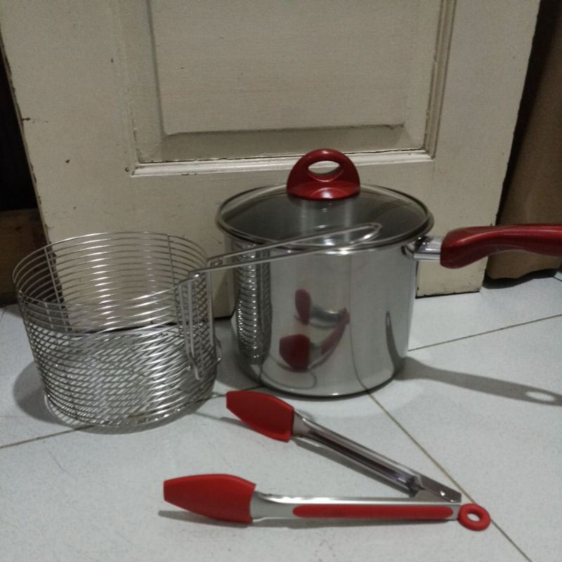 Jual Panci Penggorengan Deep Fryer Supra 20 cm Stainless steel Tutup ...