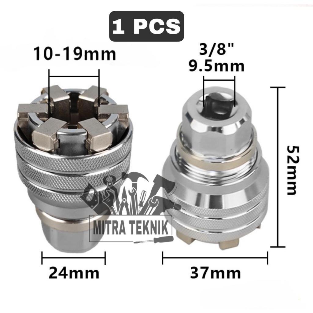 Jual Kepala Kunci Shock Universal Multisize Socket Bolt Fitting 10-19mm ...