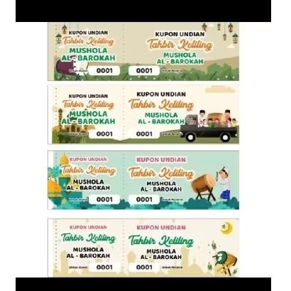 Jual cetak 500/1000/2500 kupon takbir keliling | Shopee Indonesia