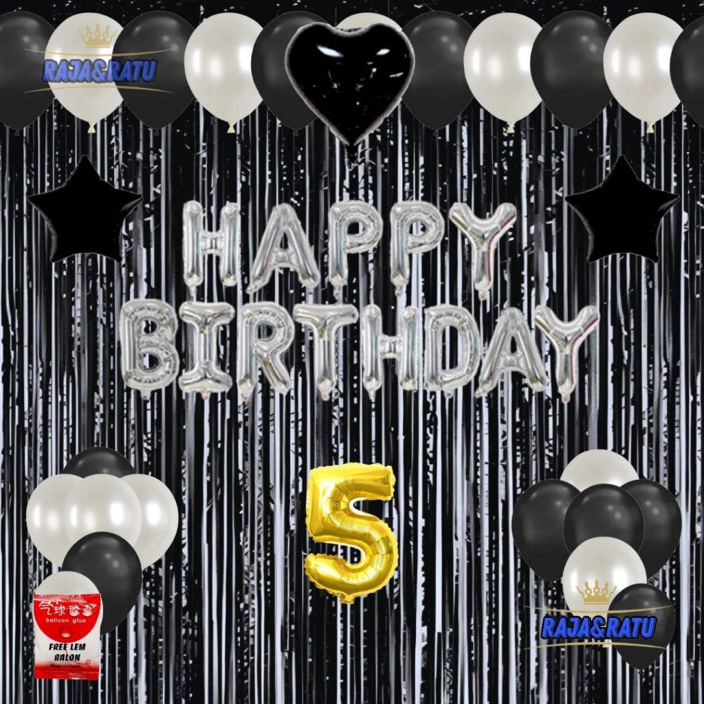 Jual Paket Dekorasi Pesta Balon Happy Birthday Silver Set Dekor Ulang ...