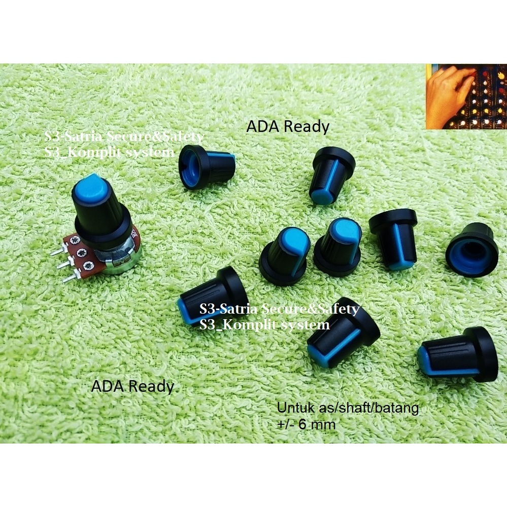 Jual warna Biru Knop Mixer Potensio Putar volum tutup Potensiometer ...