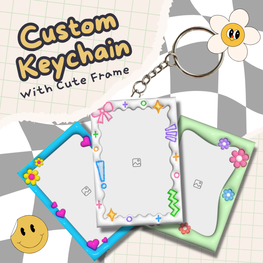 Jual Custom Keychain With Cute Frame 1 - 60 [Foto Bebas] | 2 SISI ...