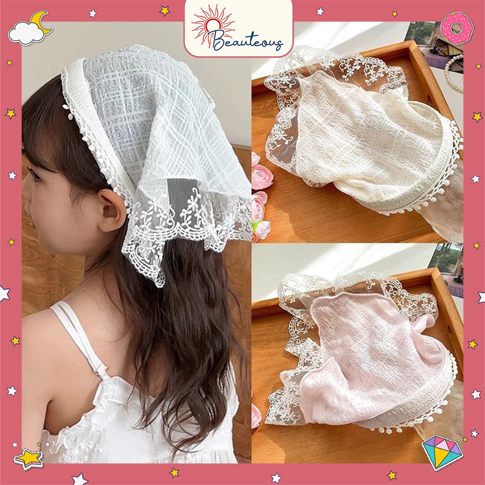 Jual Bando Scarf Kain Lace Renda Segitiga Bandana Syal Aksesoris Rambut ...