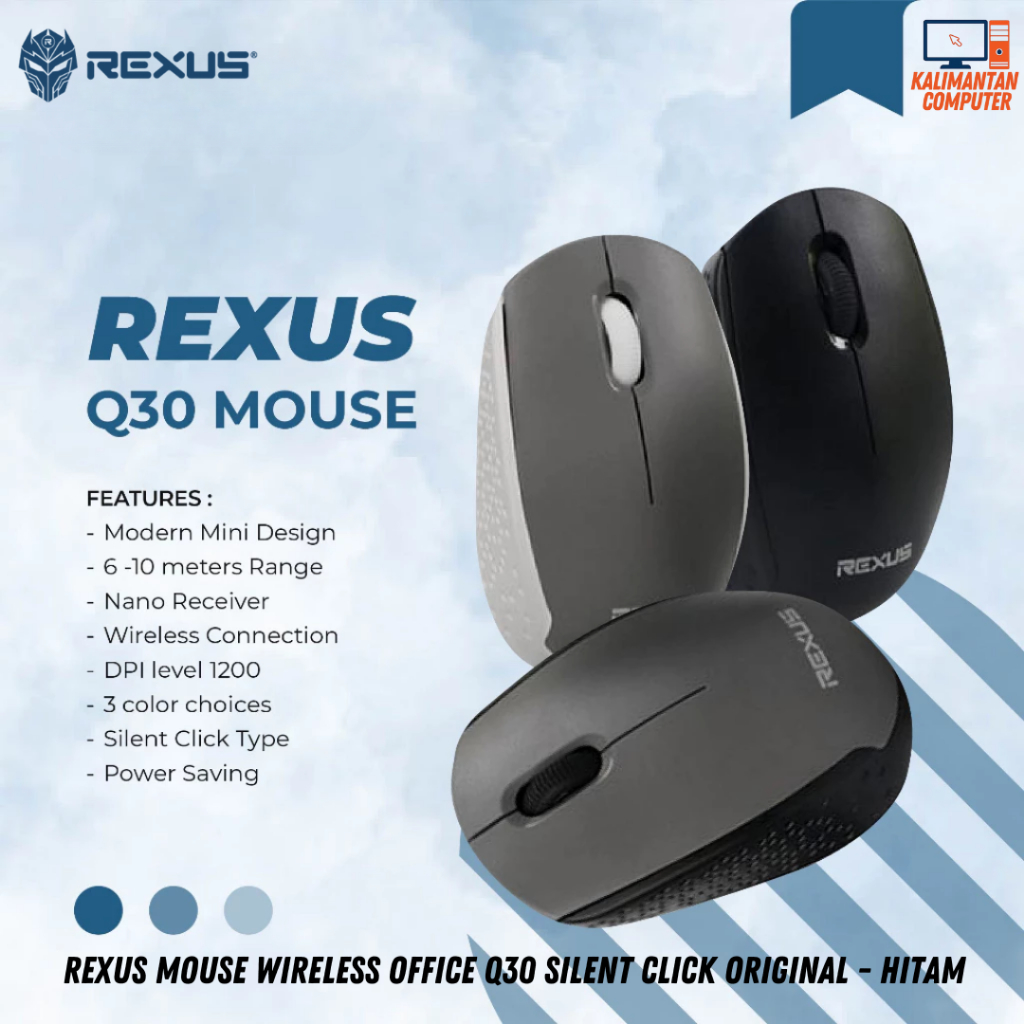 Jual Rexus Mouse Wireless Office Q30 Silent Click Original - Hitam ...