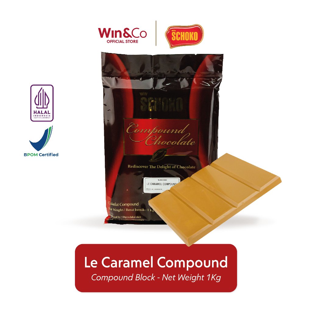 Jual SCHOKO Le Caramel Compound Block / Cokelat Batangan - 1kg | Shopee ...