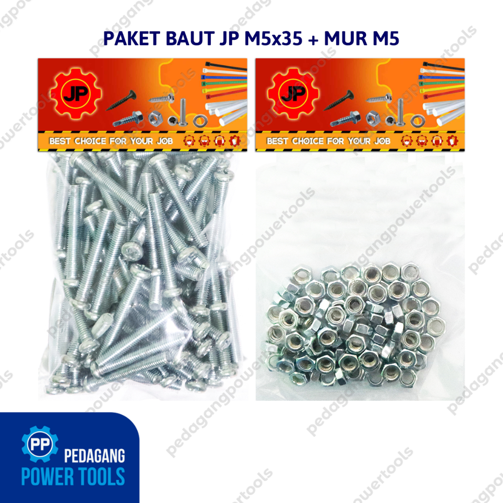 Jual PAKET 2 SET BAUT MUR 5x35 BAUT JP M 5 x 35 MM MUR M5 SKRUP ISI 100 PCS | Shopee Indonesia