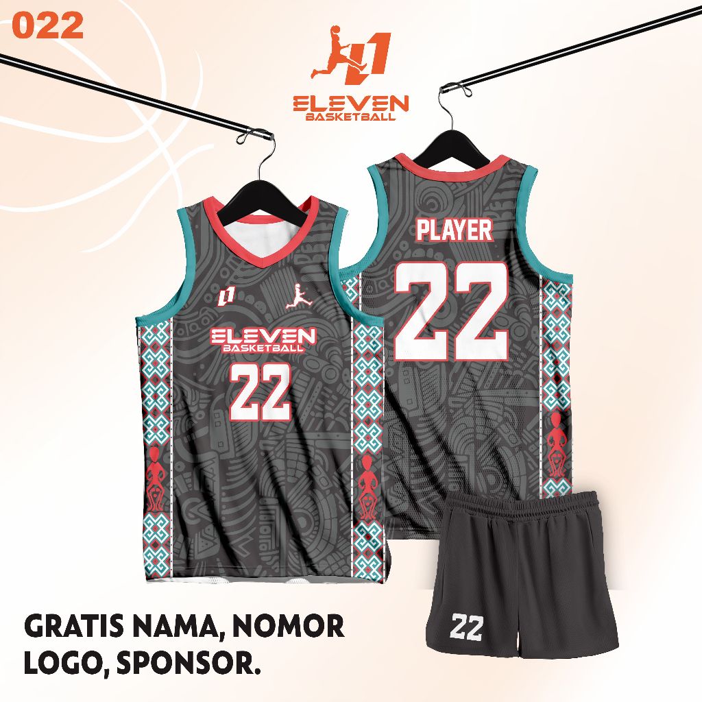 Jual ELEVEN BASKETBALL Baju Kaos Jersey Basket Printing Custom Nama ...