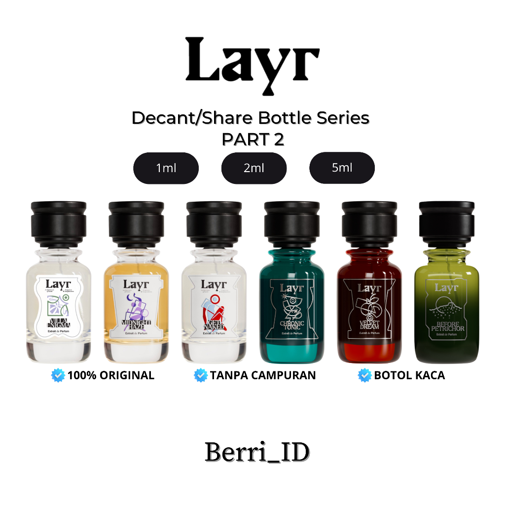 Jual LAYR DECANT/SHARE BOTTLE 1, 2 & 5 ML | VILLA ENIGMA, MIDNIGHT HAZE ...