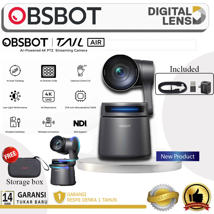 Jual OBSBOT Tail Air AI-Powered PTZ Live Streaming Camera - Webcam Original | Shopee Indonesia