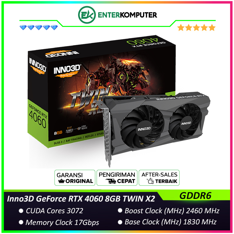 Jual Inno3D GeForce RTX 4060 8GB GDDR6 - TWIN X2 | Shopee Indonesia