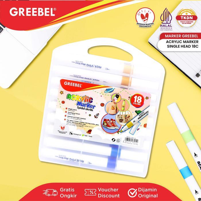 Jual GREEBEL ACRYLIC MARKER GMAS-18C / SET | Shopee Indonesia