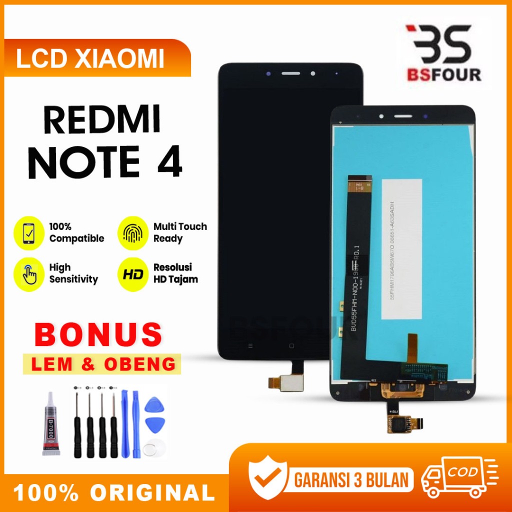 Jual LCD XIAOMI REDMI NOTE 4 ( MEDIATEK ) FULLSET TOUCHSCREEN | Shopee ...