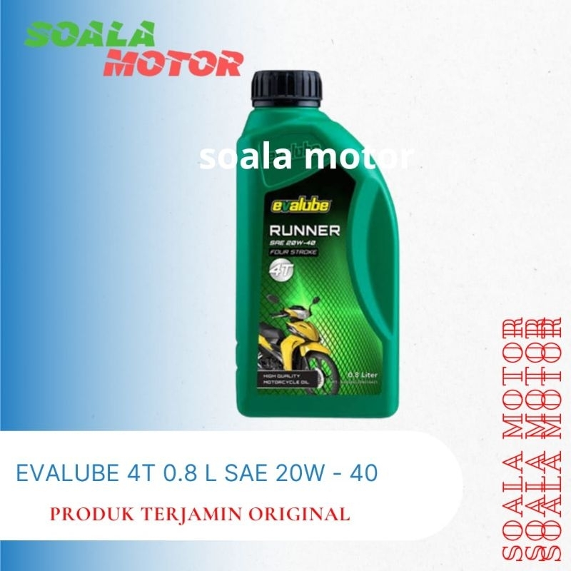 Jual Oli Evalube 4T 0.8 Liter SAE 20 - 40 Dijamin ASLI | Shopee Indonesia