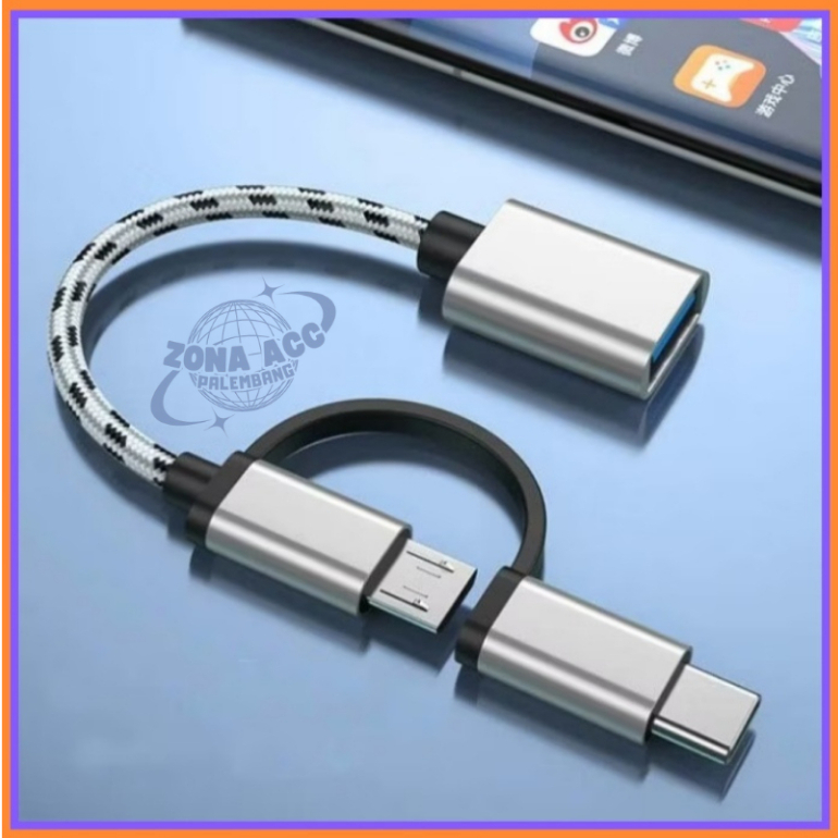 Jual Otg 2in1 Kabel Type C Dan Micro Usb || jack 3.5mm || 5 Pin ...