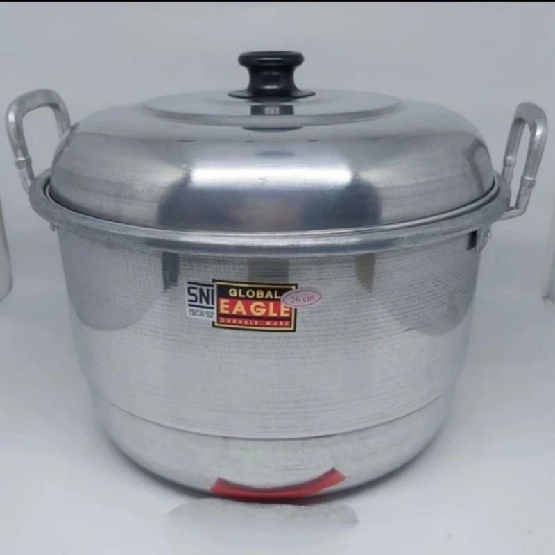 Jual panci masak nasi global eagle dandang aluminium ukuran 20 22 24 26 28 30 33 40 cm | Shopee ...