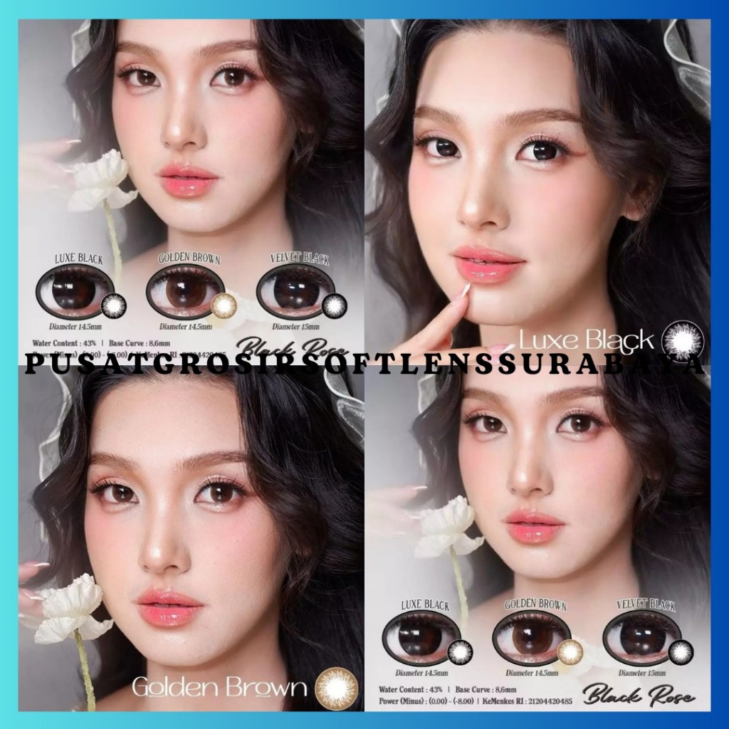Jual SOFTLENS BLACK ROSE 14,5 & 15 MM NORMAL & MINUS ///// SOFLEN ...