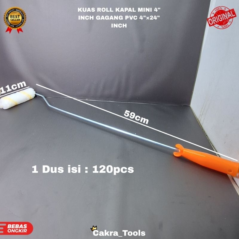 Jual Kuas Roll Kapal Kecil Mini 4 Inch Gagang PVC 4"x24" | Shopee Indonesia