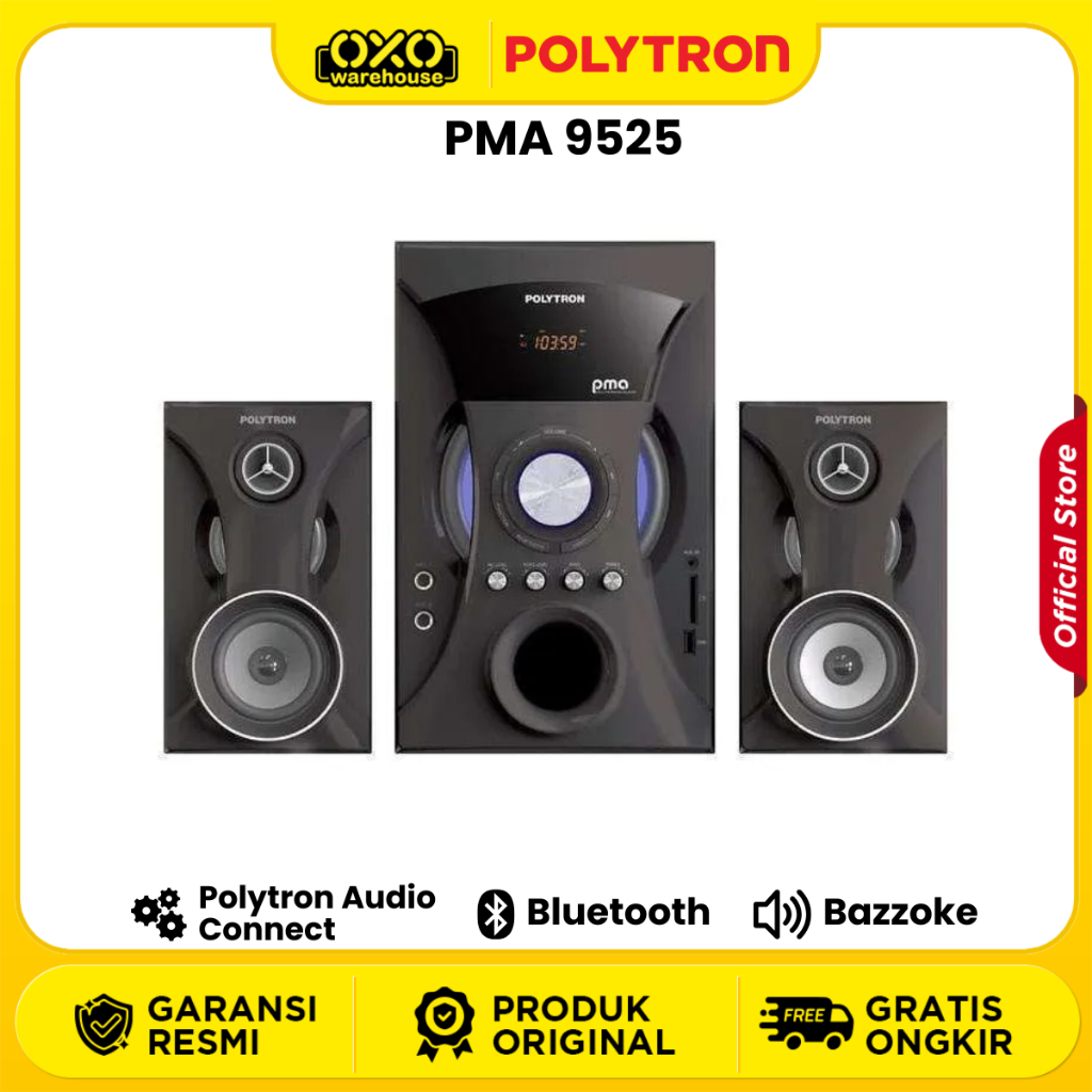 Jual POLYTRON Speaker Aktif PMA 9525 B/W Bluetooth Low Watt Garansi ...