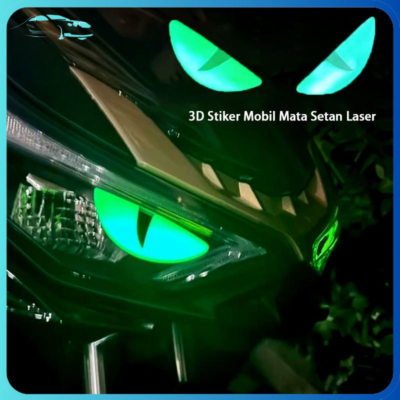 Jual 3D Stiker Mobil Mata Setan LaserBercahaya Warna-Warni Refleksi ...